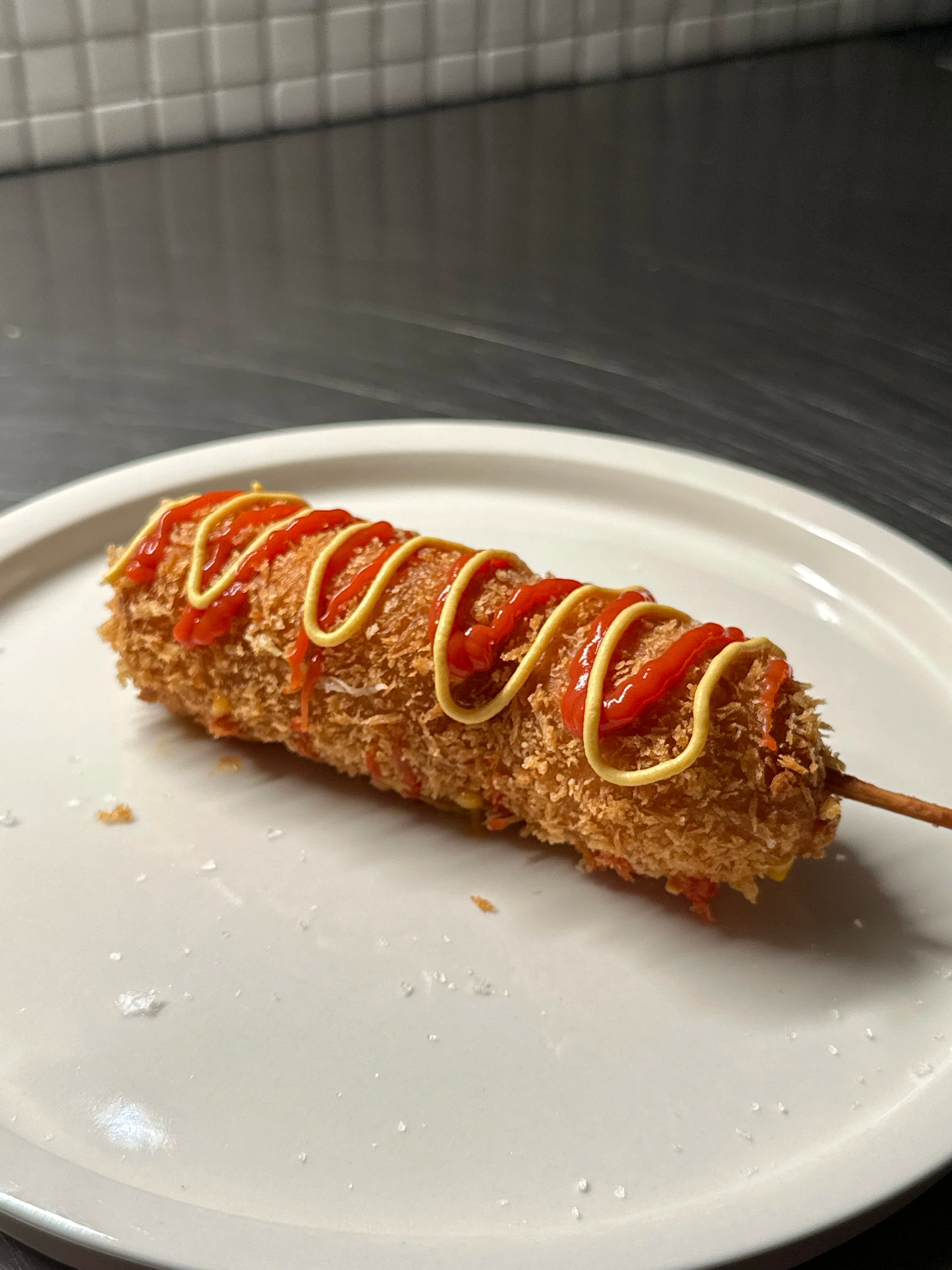 Korean Corn Dogs with Rich Raclette (Vegetarian Option Available) by ...