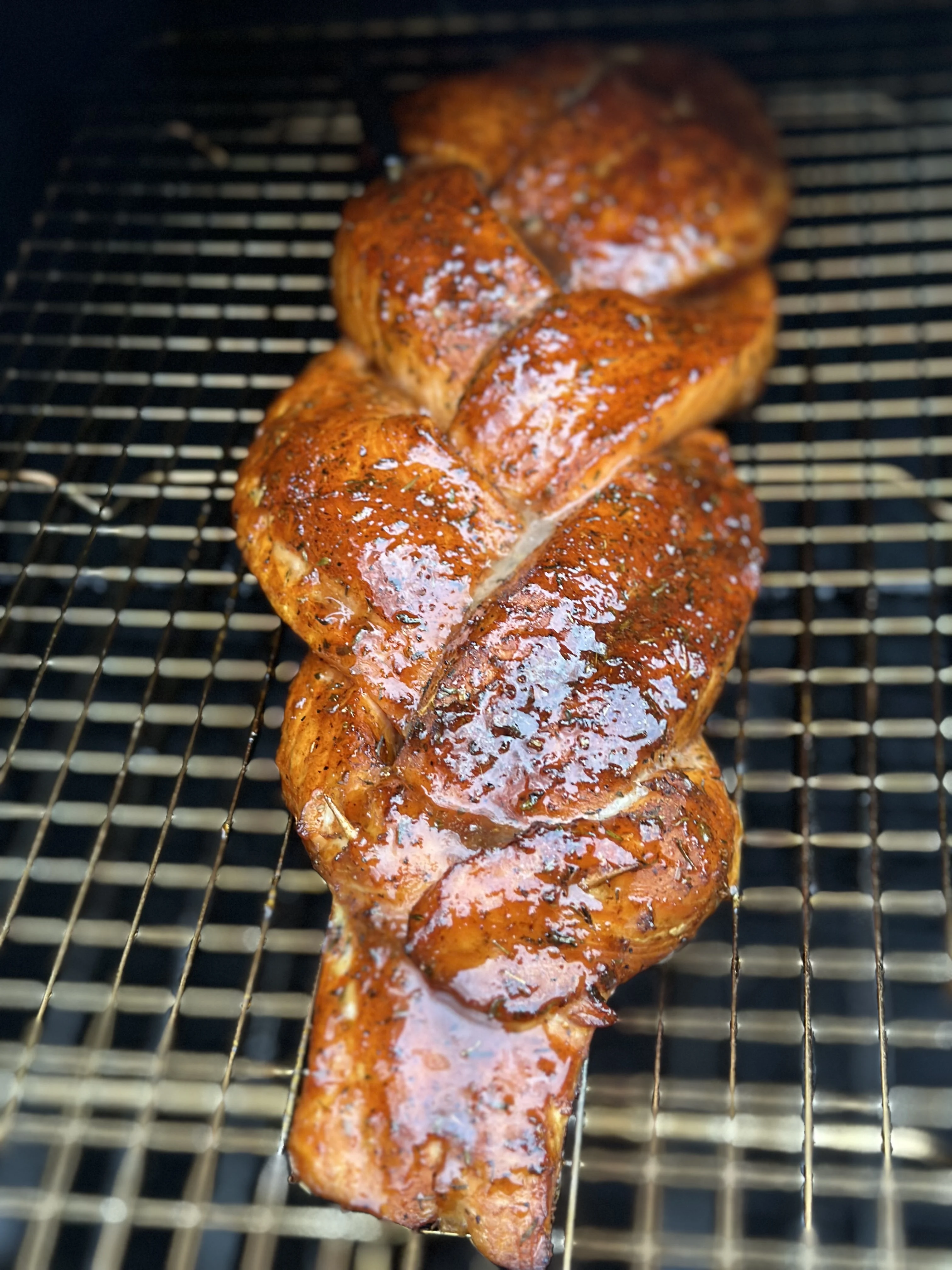 Maple Bourbon Smoked Braided Salmon by cookingwithmrcooper