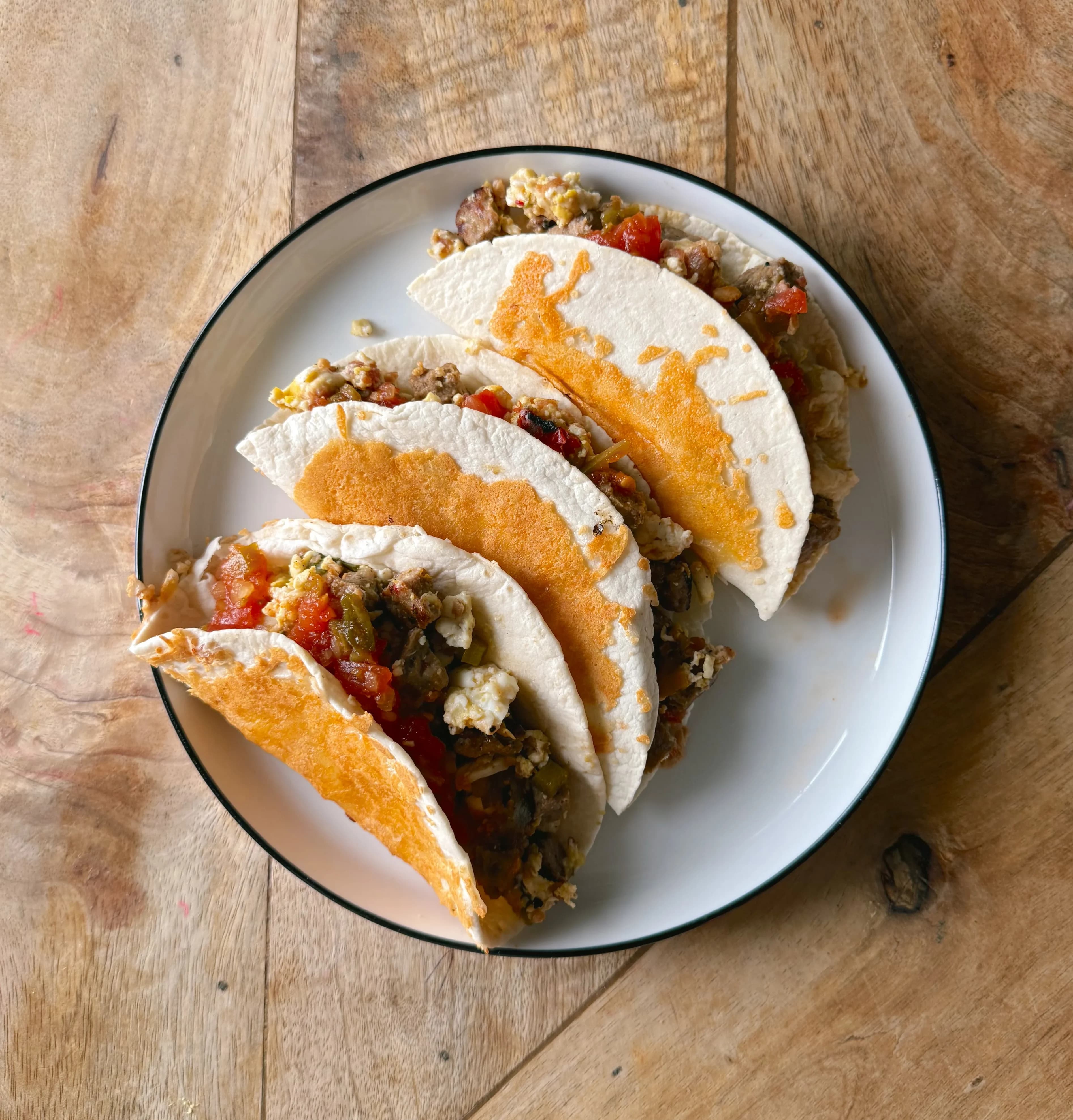 cheesy breakfast tacos | Provecho
