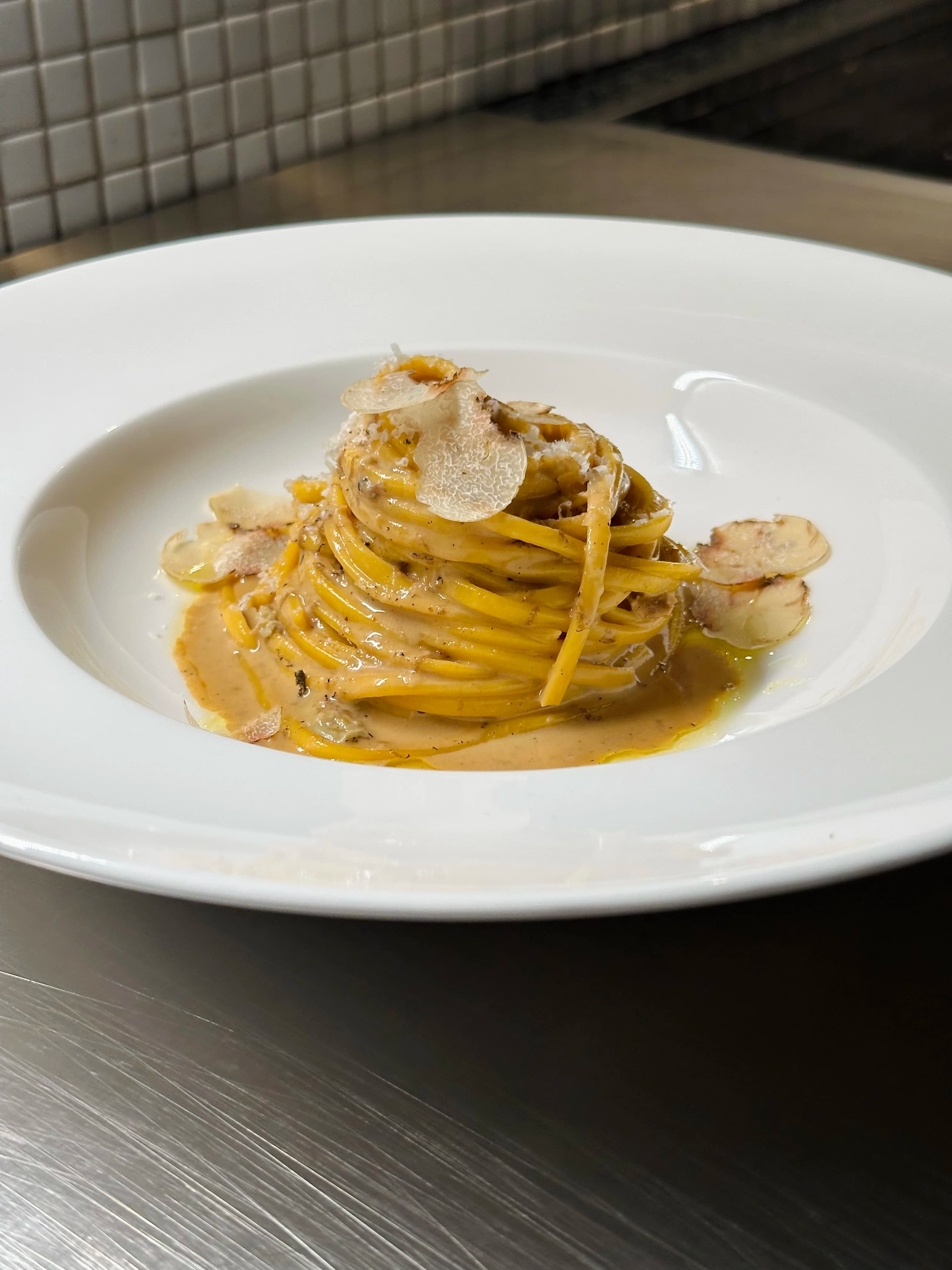 Fresh Linguine, Chicken Jus, Gorgonzola & Truffle Cream (experimental ...